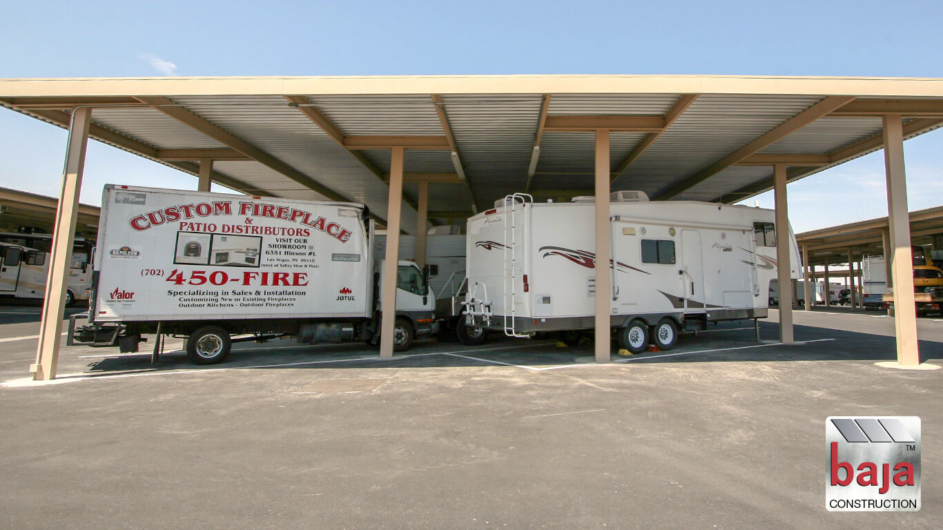 Covered RV & Boat Storage | Baja Carports | Solar Support Systems ...